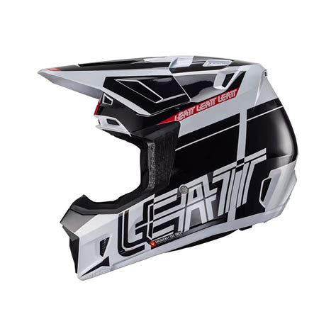 Leatt 75 2024 Helmet Black White Motostorm En