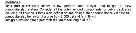 Problem 4 Deck Part Plan Section Shown Below Perform Chegg Com