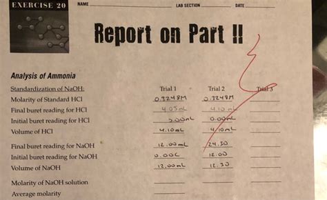 Exercise 20 Name Lab Section Date Report On Part