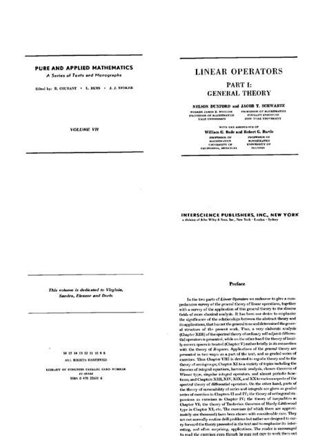 Dunford Schwartz Linear Operators Part1 Pdf