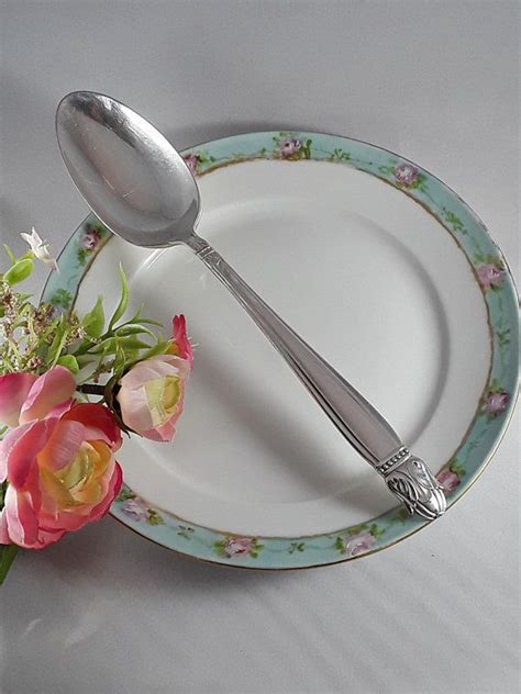 Vintage Danish Princess Oval Serving Spoon 1938 Holmes And Edwards Silverplate