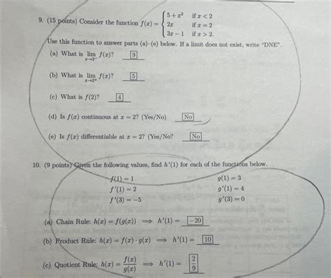 Solved 9 15 Points Consider The Function