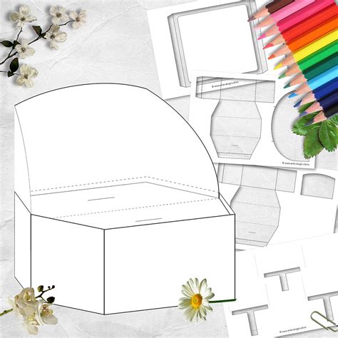 Hexagonal Pop Up Box Card Cu Template Arda Designs