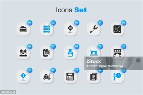 여권 온라인 티켓 예약 철도 철도 트랙 느낌표 광장 기차역 시계 기차 다리 석탄 마차 및 케이블카 아이콘을 설정합니다 벡터 가방에 대한 스톡 벡터 아트 및 기타 이미지