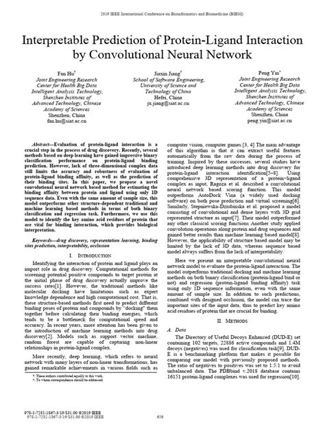 Interpretablepredictionofprotein Ligandinteractionbyconvolutionalneuralnetwork Pdf