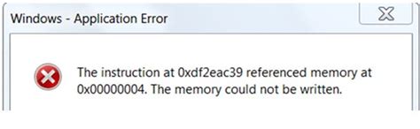 memory could not be written microsoft community