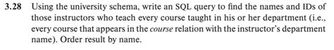 Solved 328 Using The University Schema Write An Sql Query