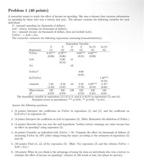 Solved Problem 1 (40 points) A researcher wants to study the | Chegg.com