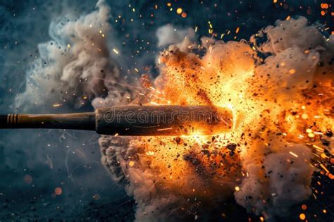Explosive Hammer Impact On Surface With Sparks Stock Image Image Of