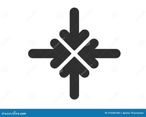 Four Black Squared Arrows Point To The Center Triple Collide Arrows