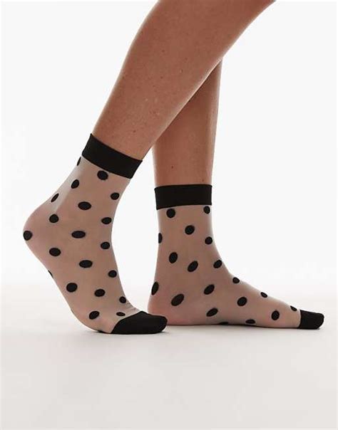 And Other Stories Sheer Polka Dot Socks In Black Asos