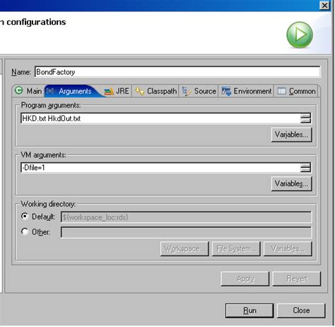 关于eclipse里run Java 程序的参数设置run A Java Application Main 工程未设置必需参数。 Csdn博客