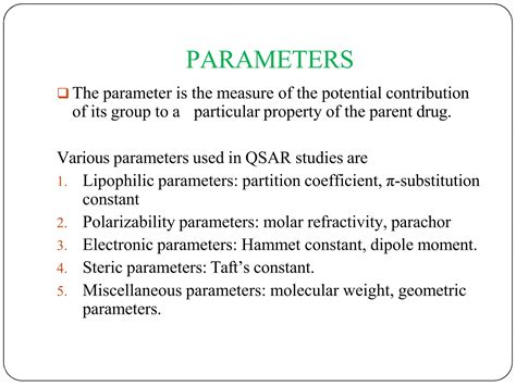 Quantitative Structure Activity Relationship Ppt