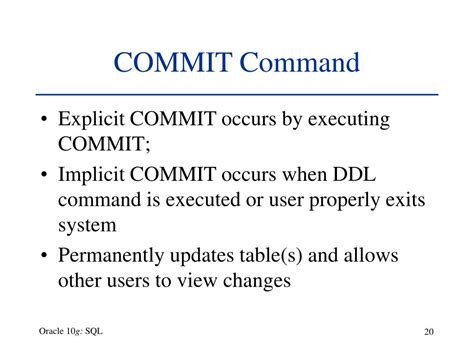 Ppt Chapter 5 Data Manipulation And Transaction Control Oracle 10 G