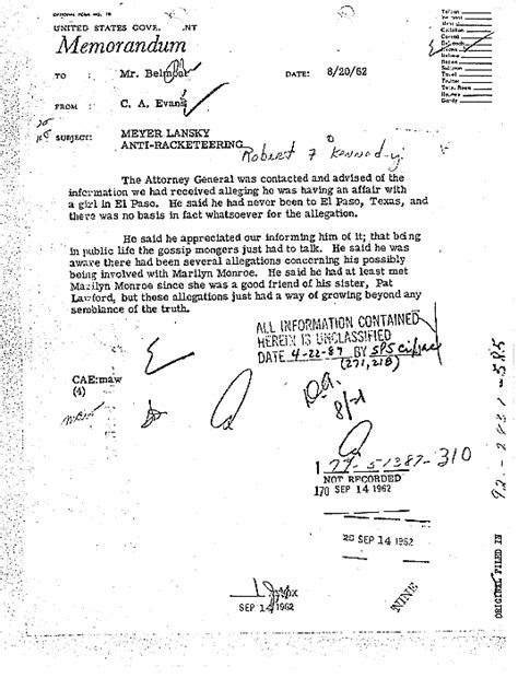Rfk Denies Marilyn Monroe Affair The Smoking Gun