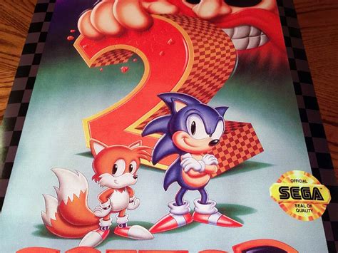 Sonic The Hedgehog 2 Sega Genesis Wall Poster Box Case Art Retro Video