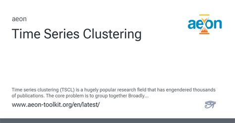 Time Series Clustering Aeon 1 3 0 Documentation