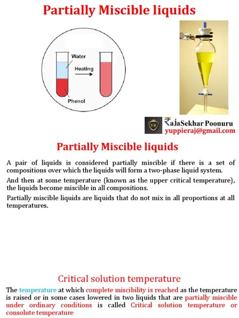 Partially Miscible Liquids Pdf Phase Matter Solution