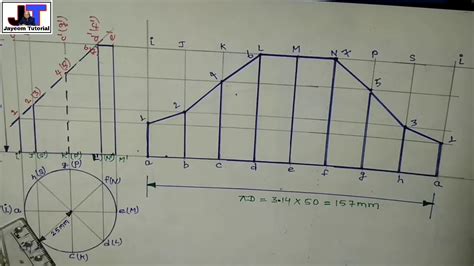 Development Of Surfaces Problem 02 For Engineering Drawing In Hindi By Jayeem Tutorial Youtube