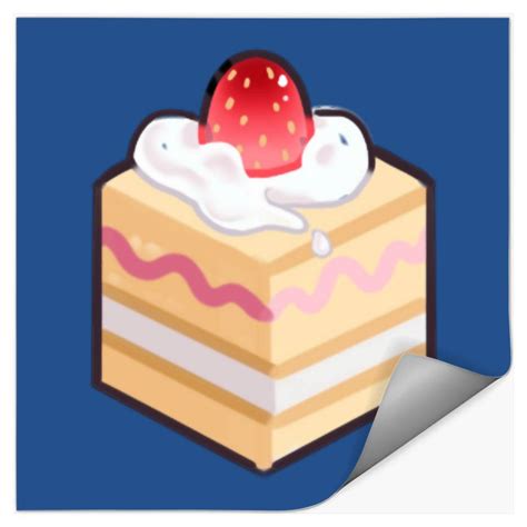 Strawberry Cake Cutecore Stickers Square Sticker 3 X 3 Royal Blue Sold By Ehrianan Sku