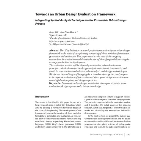 Pdf Towards An Urban Design Evaluation Framework