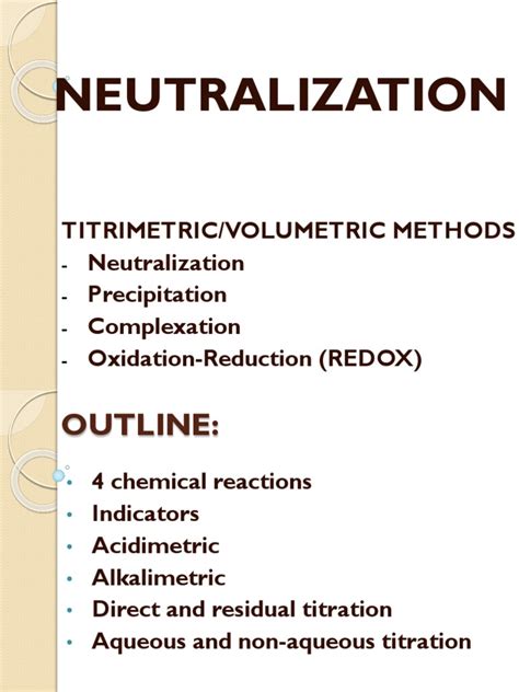 Week 6b Neutralization Download Free Pdf Titration Chemistry
