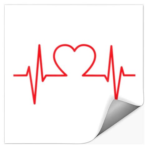Doctor Nurse Medical Heart Beat Ekg Red Heart Stickers Sold By Dition