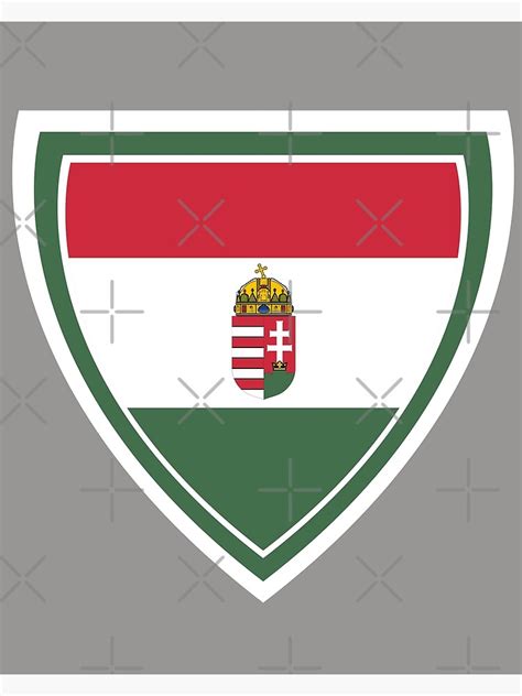 Póster Escudo De La Bandera De Hungría De Trickygraphics Redbubble