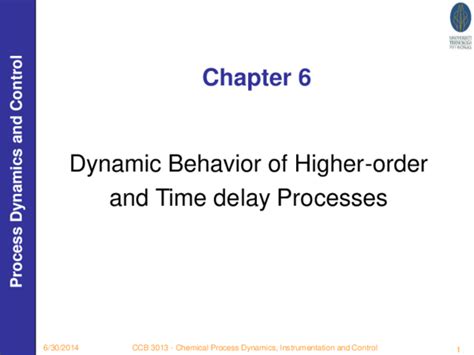 Pdf Dynamic Behavior Of Higher Order And Time Delay Processes
