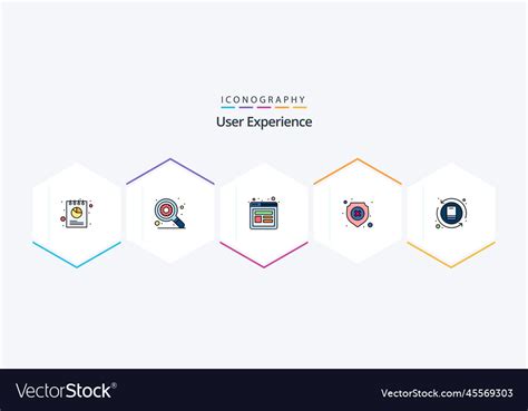 User experience 25 filledline icon pack including Vector Image
