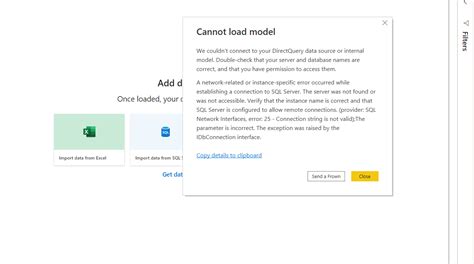 i m unable to connect direct query due to error microsoft fabric