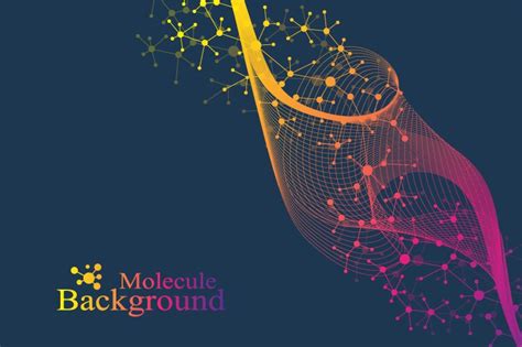 Molecular Abstract Structure And Genetic Vector Image