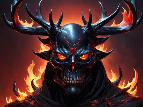 Skeletal Whispers A Dark Fantasy Portrait Stock Illustration