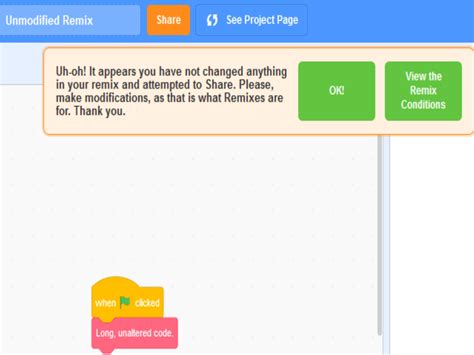 Pop Upsmessages When You Remix A Project Read The First Post