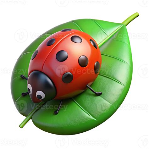 Dramatic Rustic A Tiny Ladybug Crawling On A Bright Green Leaf Its Red Shell Dotted With Black