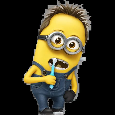 Minion Brushing Teeth Emoji Ai Emoji Generator