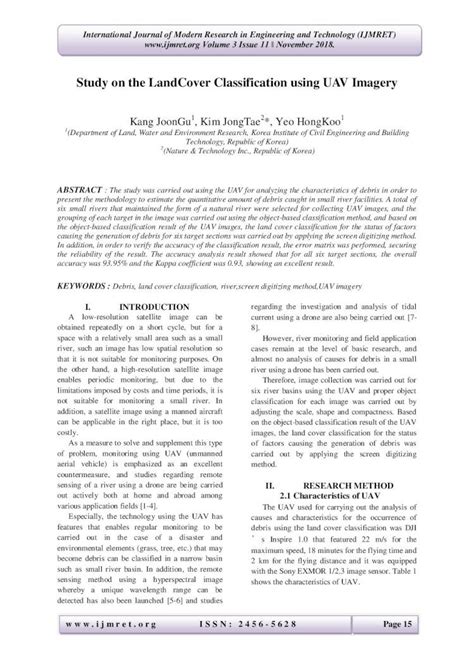 Pdf Study On The Landcover Classification Using Uav Imagery · 2021 1
