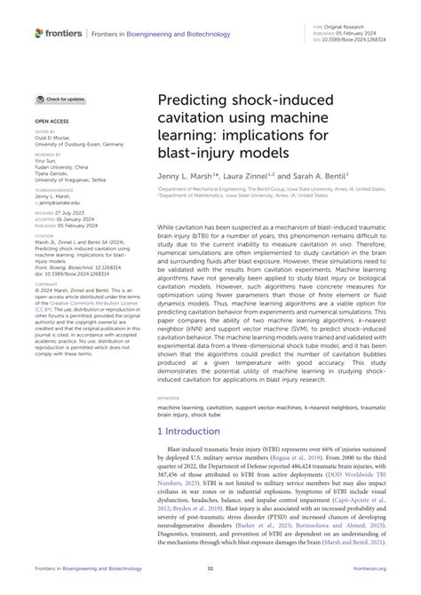 Pdf Predicting Shock Induced Cavitation Using Machine Learning