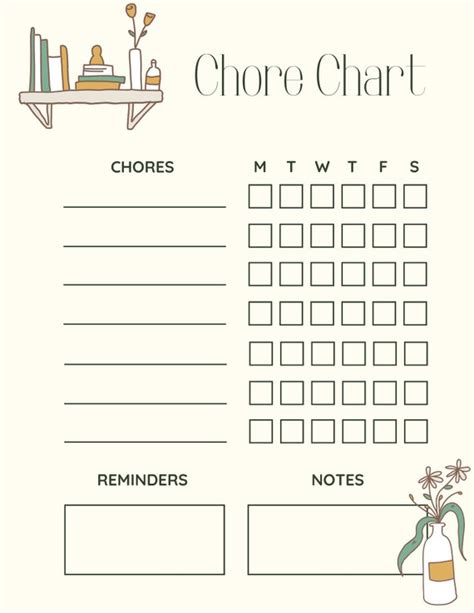 Cute Boho Chore Chart Printables Worksheets Library