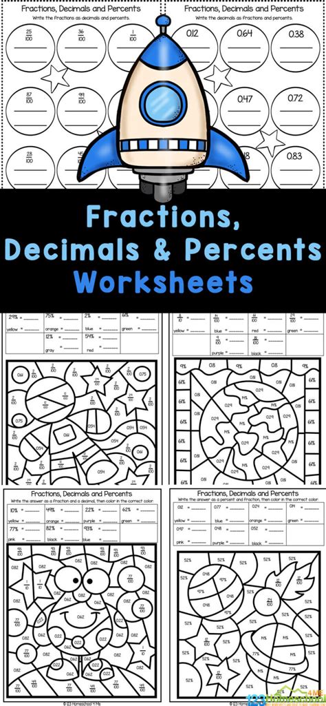 Free Printable Decimals Fractions And Percents Worksheets