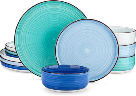 Vancasso Bonita Blue Dinnerware Sets Plates And Bowls Set