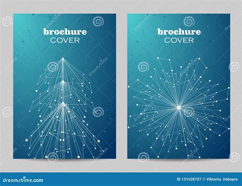 Brochure Template Layout Design Abstract Geometric Background With Connected Lines And Dots