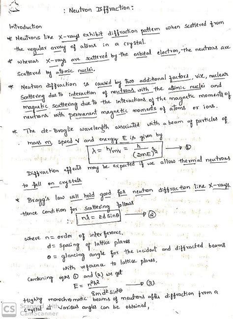 Neutron Diffraction Notes Pdf For M Sc B Sc