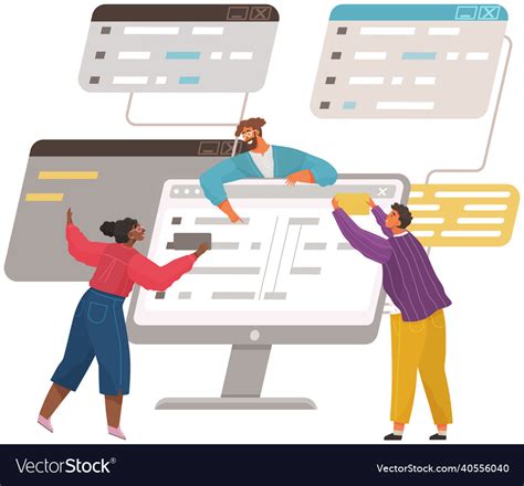 Programmer Engineering And Coding Set Royalty Free Vector