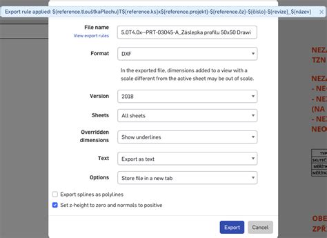 Export Rules Decimal Place — Onshape