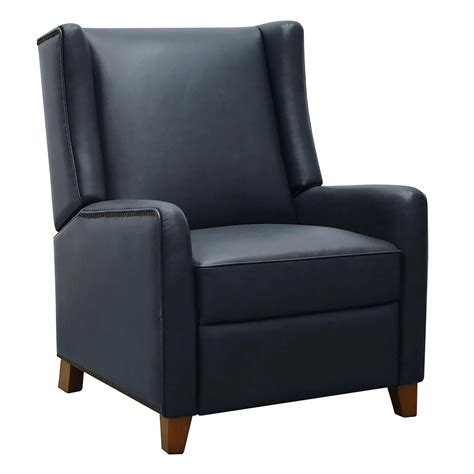 Hawthorne Leather Recliner Navy Blue