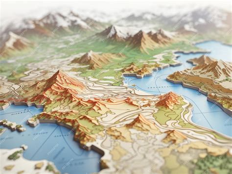 Premium Ai Image Exploring Earths Features Terrain Map With Contours Trails Image Grid And