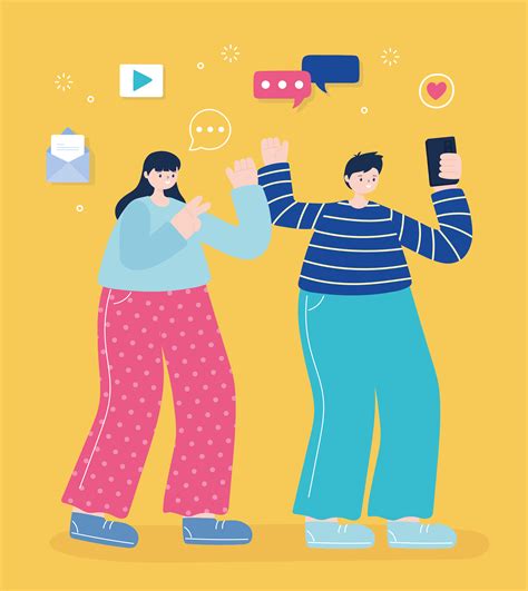 Jeune Homme Et Femme Prenant Un Selfie Telecharger Vectoriel Gratuit