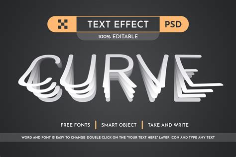 Curve Papers Editable Text Effect Graphic By Rwgusev Creative Fabrica