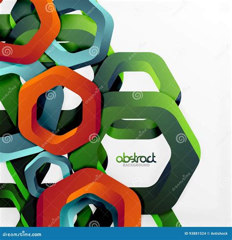 Overlapping Hexagons Design Background Stock Vector Illustration Of Abstract Infographic
